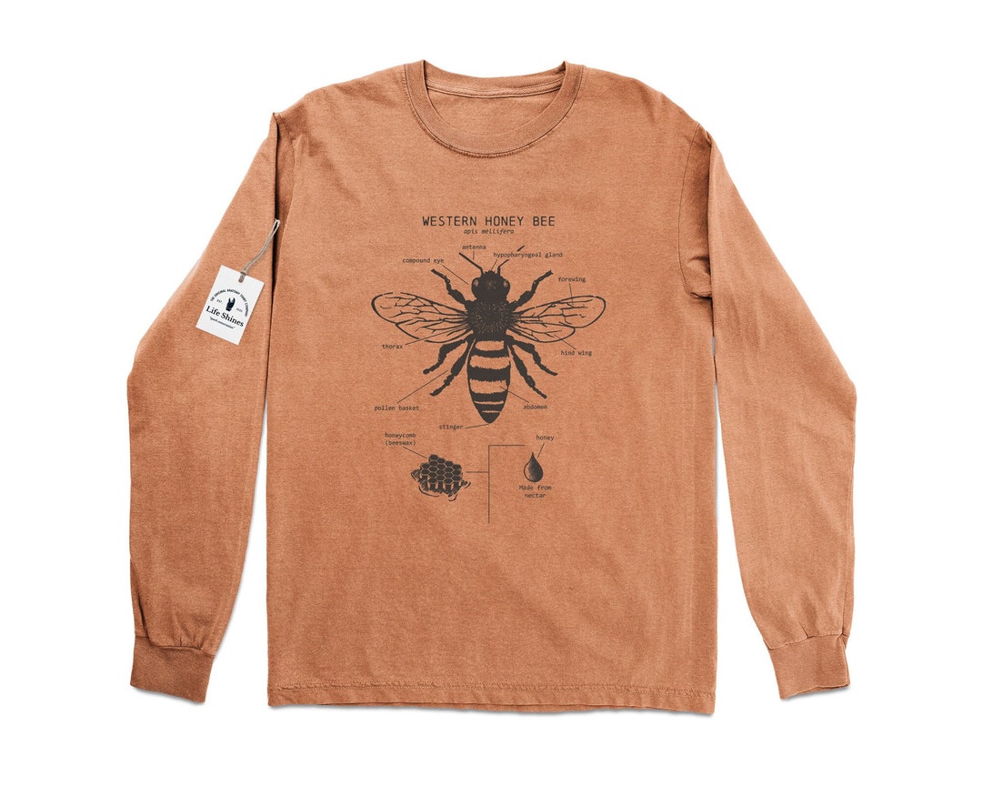 Honey Bee Anatomy Long Sleeve, Honey Bee Long Sleeve Shirt, Western ...