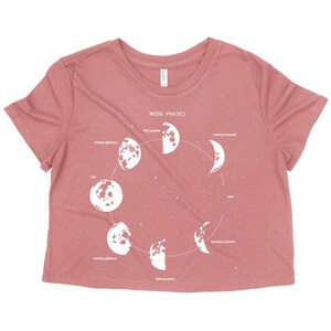 Moon Phases Crop Top, Astronomy Crop Top, Space Crop Top, Moon Crop Top ...