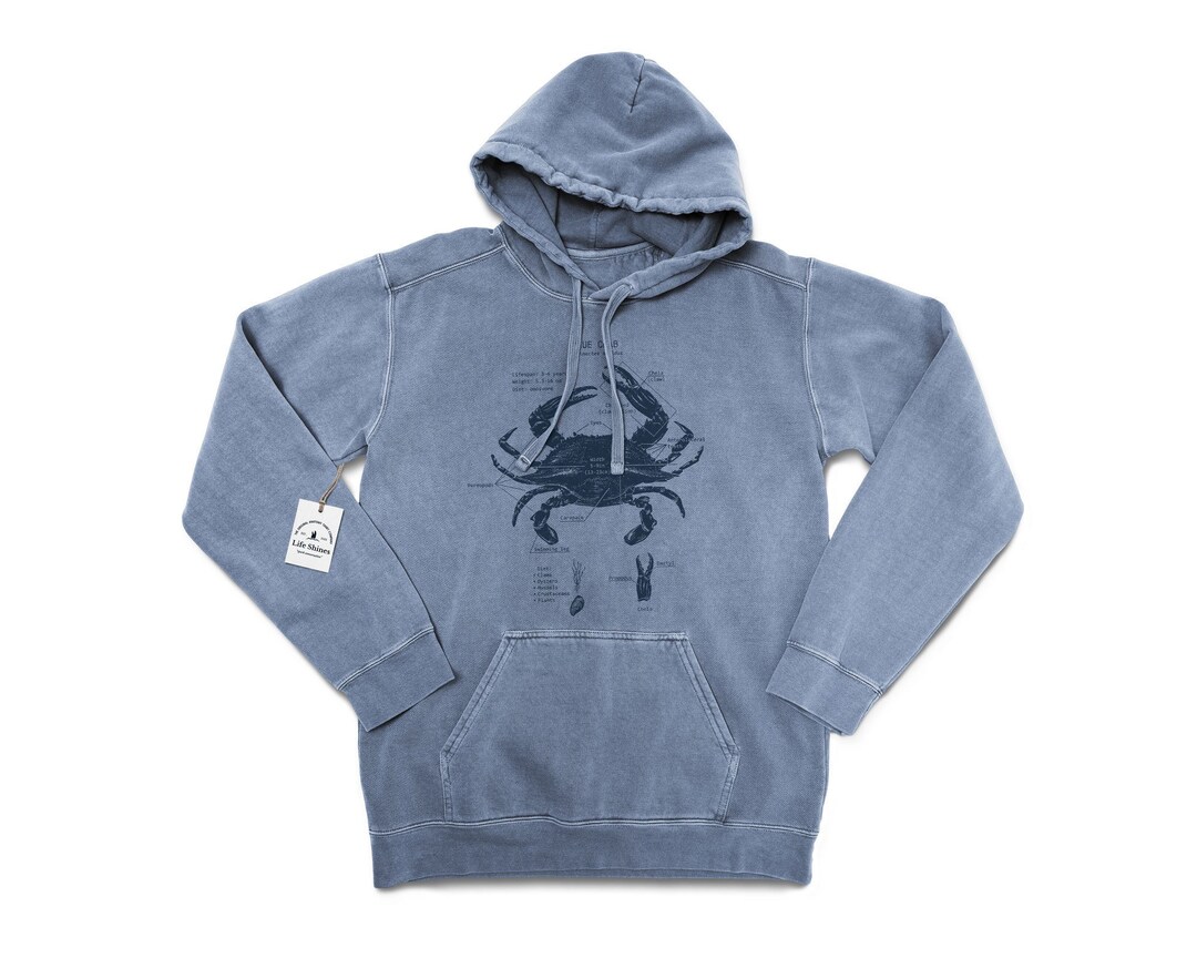 Blue Crab Anatomy Hoodie Maryland Crab Hoodie Blue Crab - Etsy