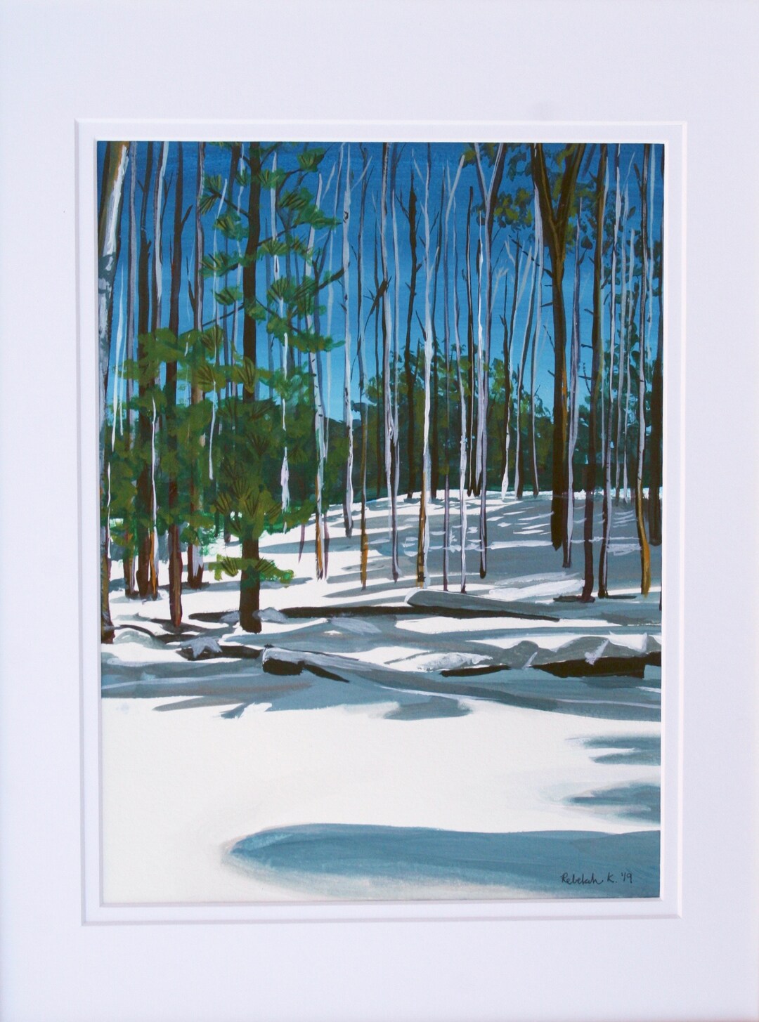 Snowy Flagstaff, Original Gouache Painting, Framed and Matted | Hand ...