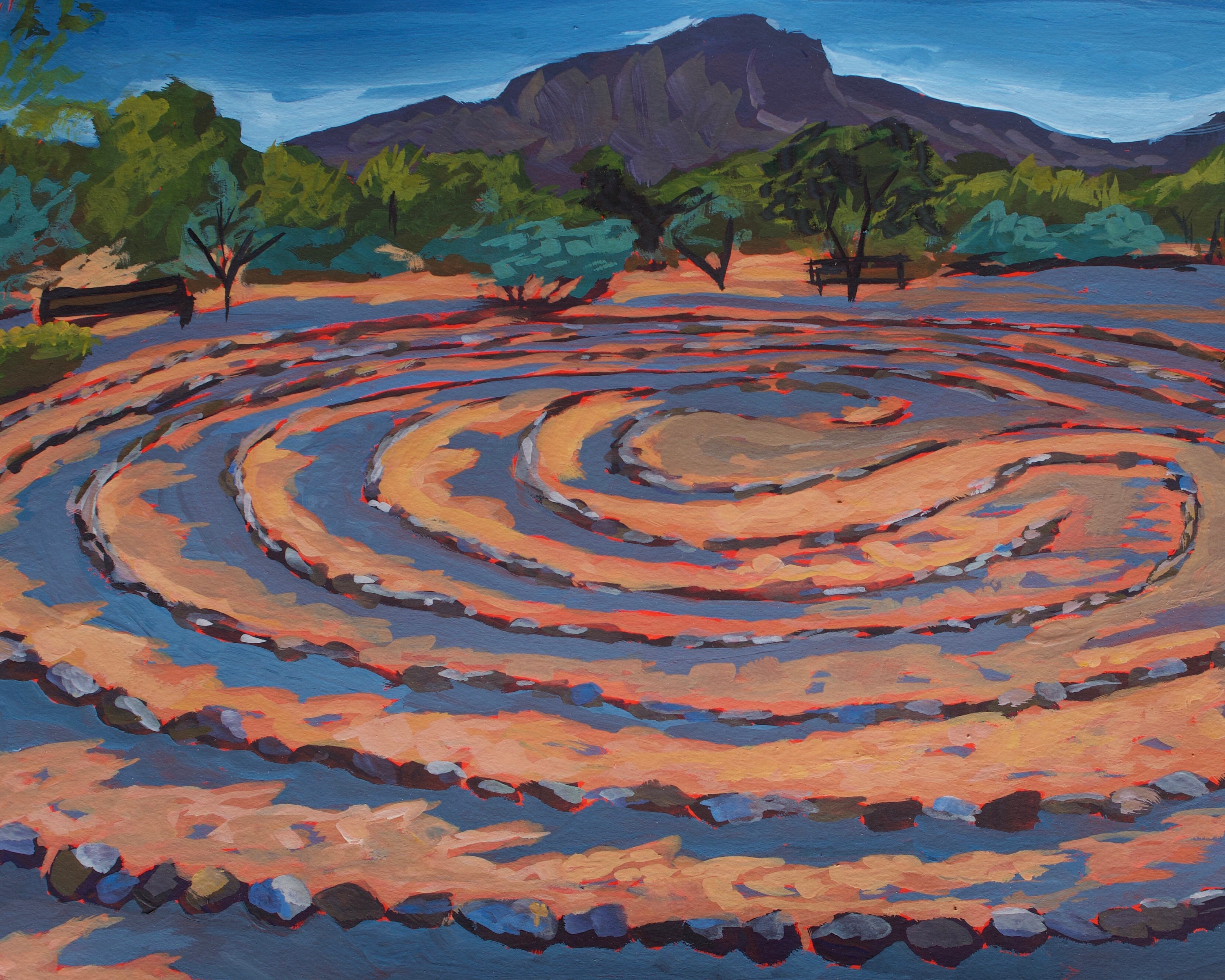 Labyrinth Original Art Print | Labyrinth Art | Nature Wall Art ...