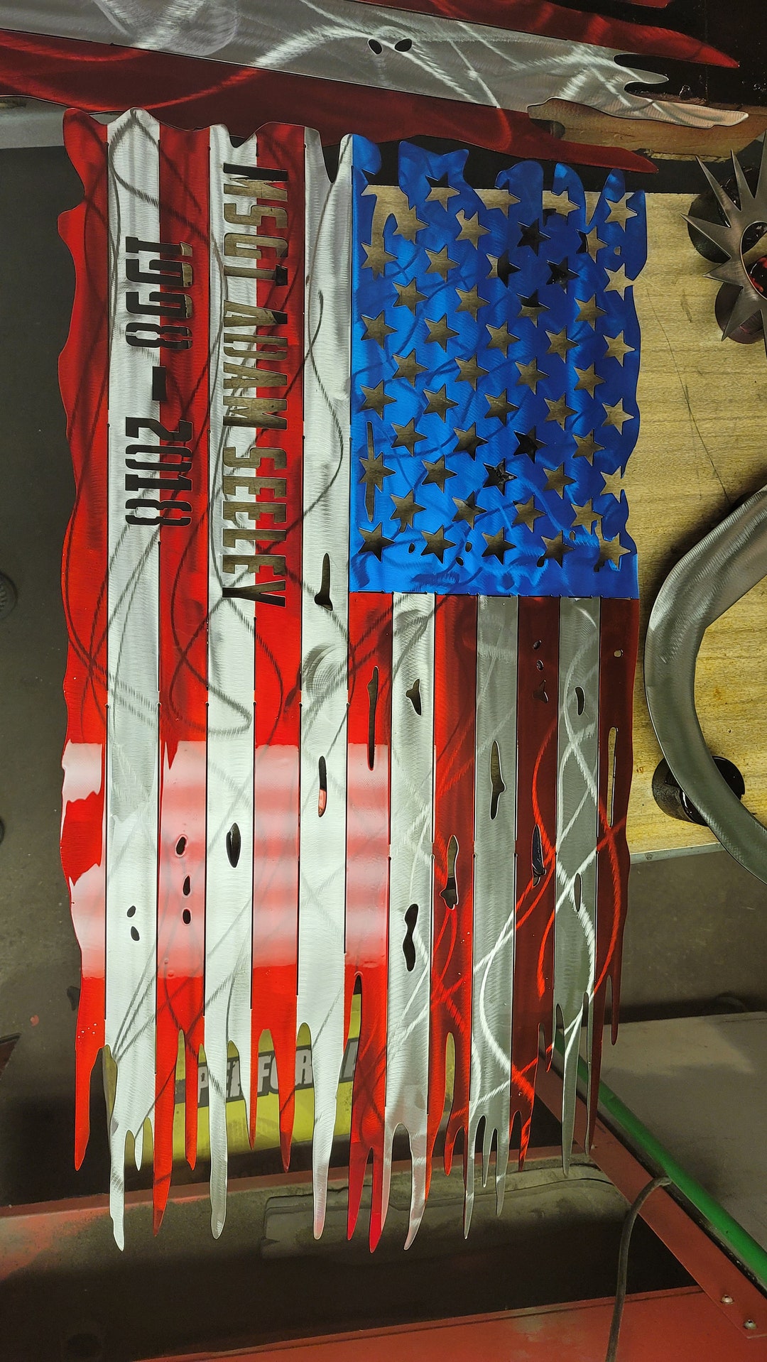 Personalized Tattered Flag - Etsy