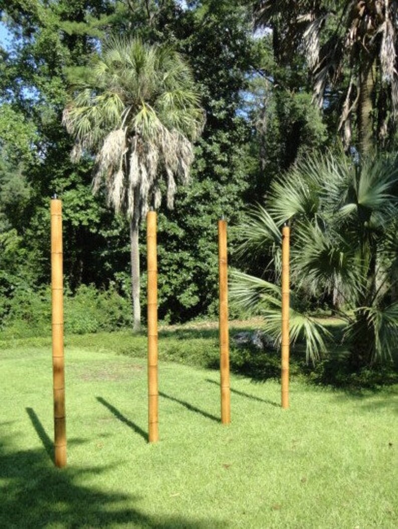 Flaming Bamboo Torch Flame Cured Bamboo Poles 4 Dia. - Etsy