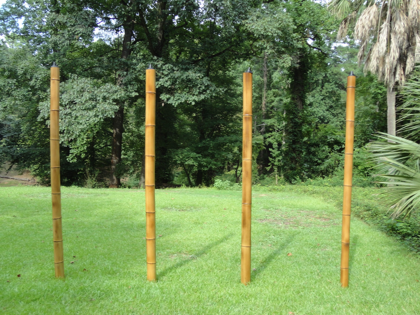 Flaming Bamboo Torch Flame Cured Bamboo Poles 4 Dia. X 7' Length ...