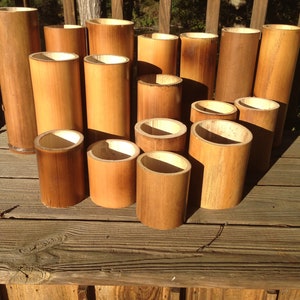 Bamboo Tube Sections Lot of 12 Flame Cured Bamboo Pole 1.5 to 5 Dia. X ...