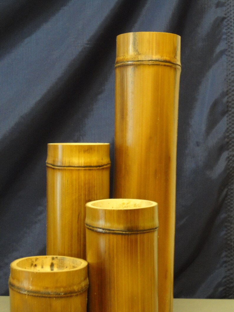 Bamboo Candle Holders Lot of 8 Flame Cured Moso 2 to | Etsy
