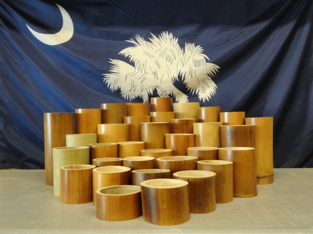 Bamboo Tube Sections Lot of 12 Flame Cured Bamboo Pole 1.5 to 5 Dia. X ...