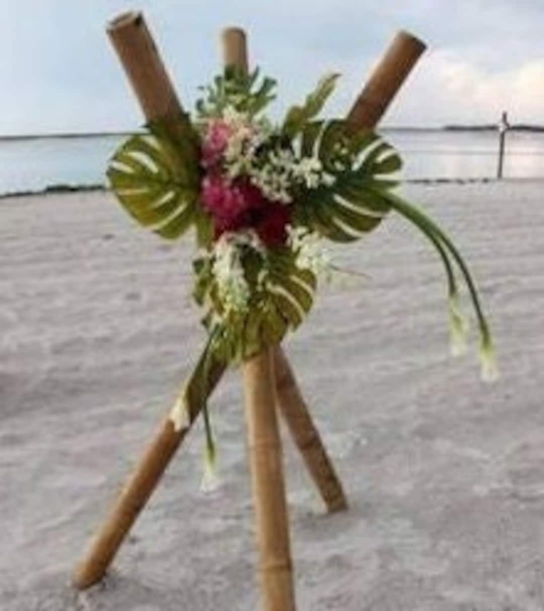 TRIPOD FLORAL STAND, 3-pole Sets of Decor Grade Flame Cured Moso Bamboo ...