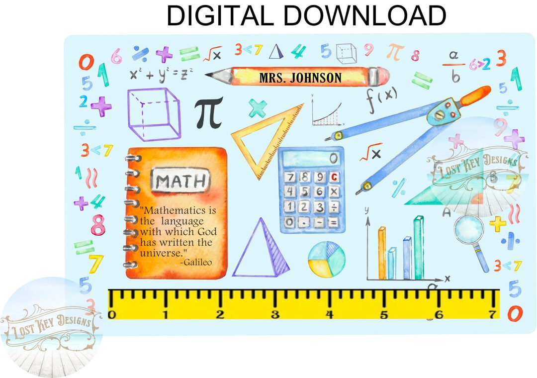 Math Teacher PNG Math Themed Design for Note Holders - Etsy