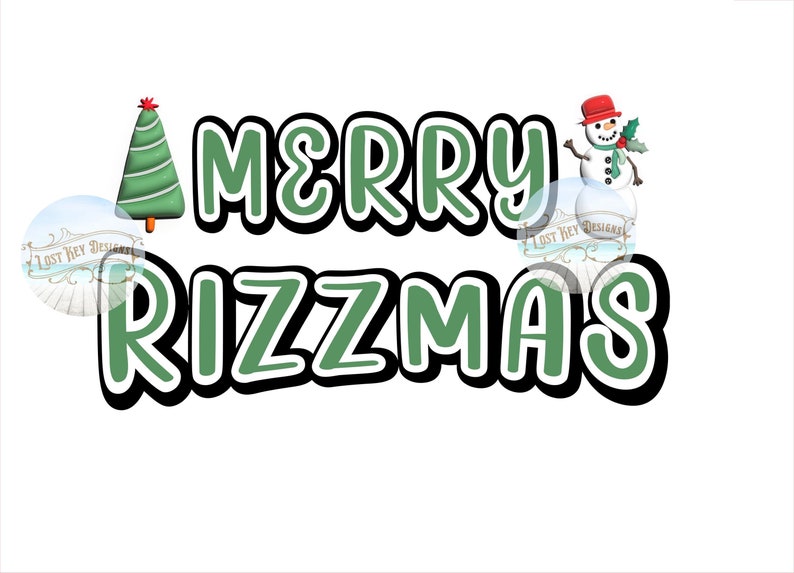 Merry Rizzmas PNG Digital Download Funny Christmas Design Green Font - Etsy
