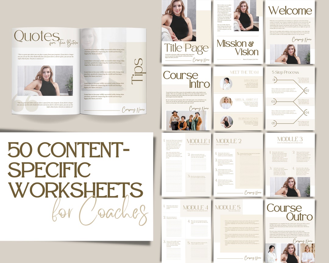 50 Content-specific Worksheets for Coaches Magazine or E-book Course ...