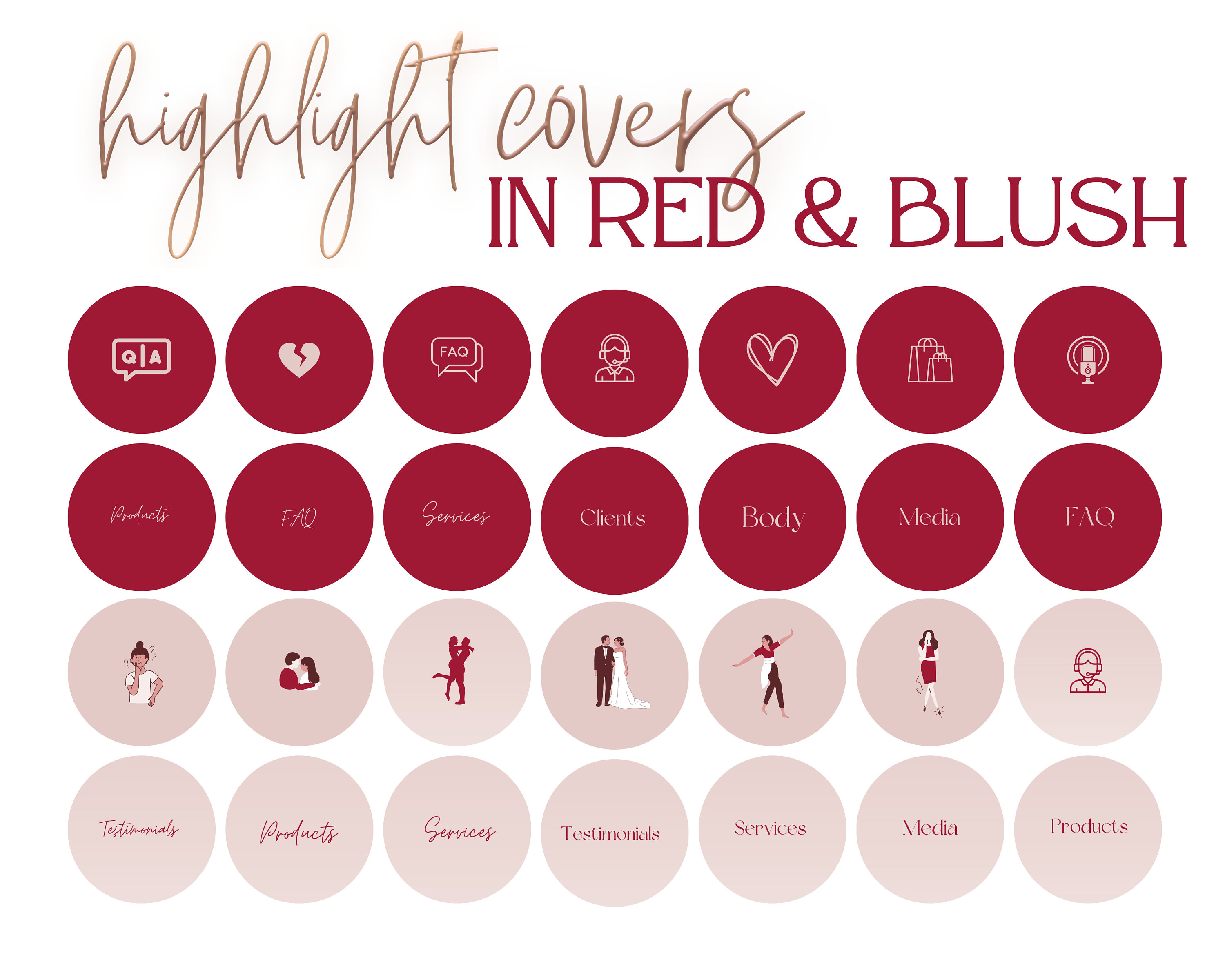 20 Instagram Highlights Templates in Sultry Red and Pink: Instagram ...