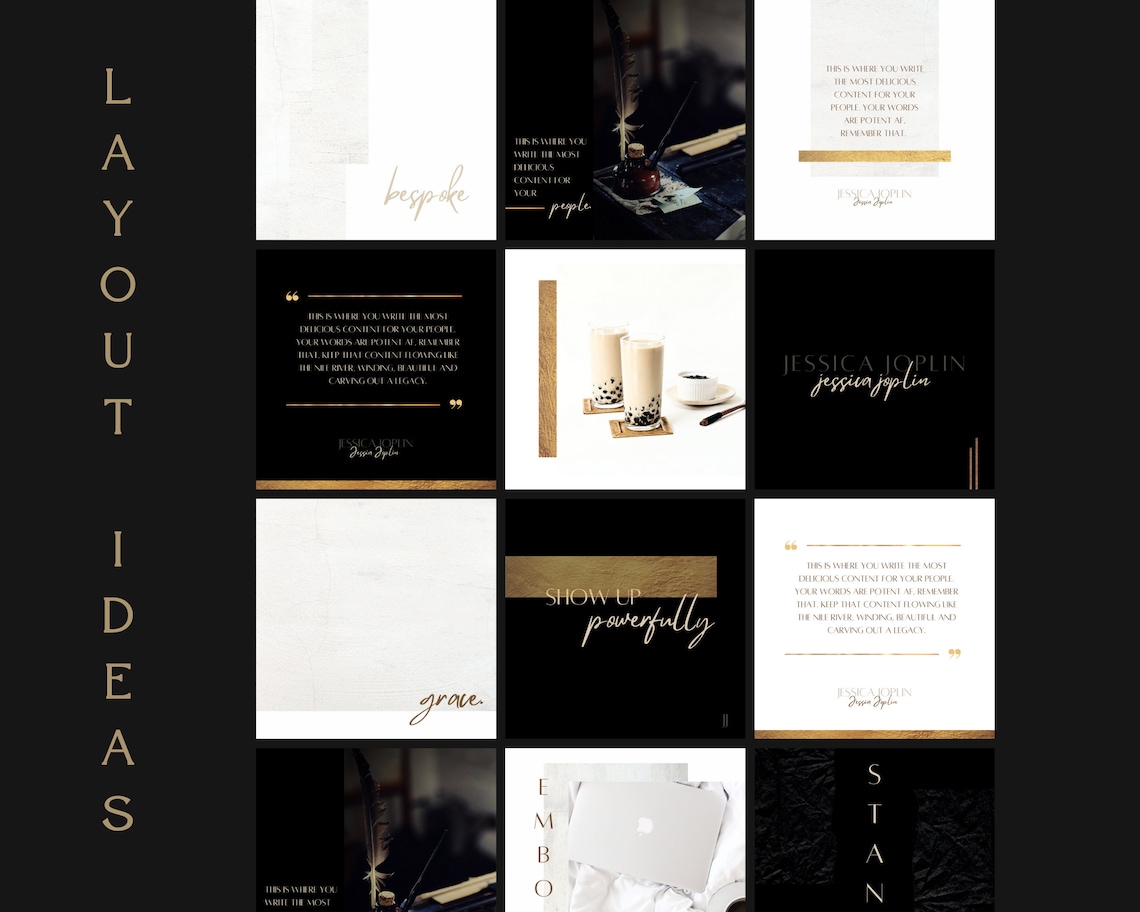 Branding Kit: 70 Luxury Instagram Grid Templates in White - Etsy