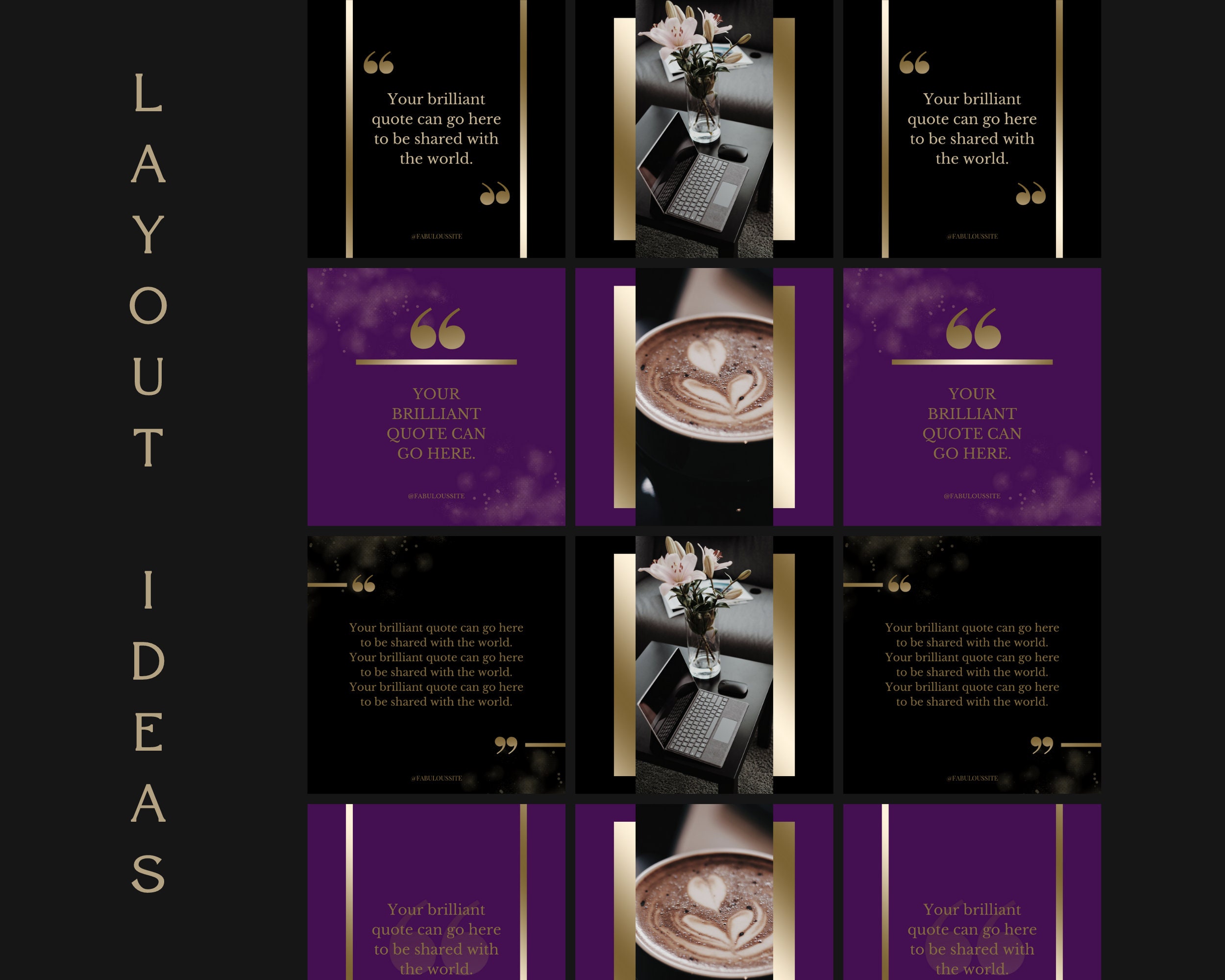 30 Luxury Purple, Black & Gold Instagram Quotes + Social Media ...
