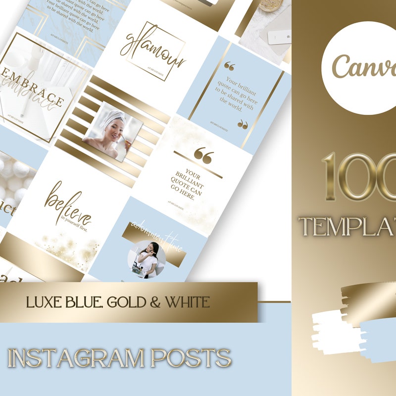 Blue Instagram Template - Etsy