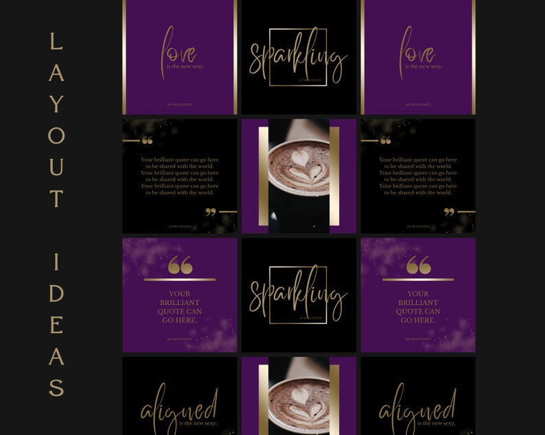 30 Luxury Purple, Black & Gold Instagram Quotes + Social Media ...
