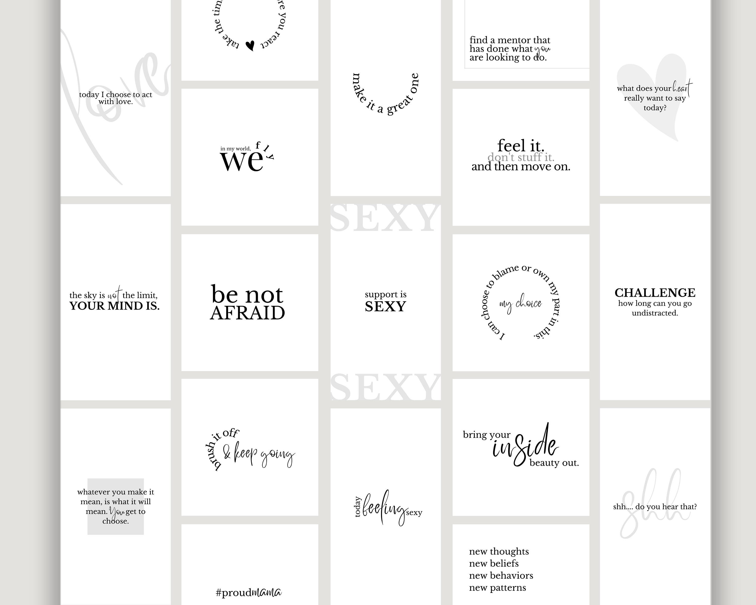 200 Instagram Inspirational Quote Pack Social Media Quote Templates ...