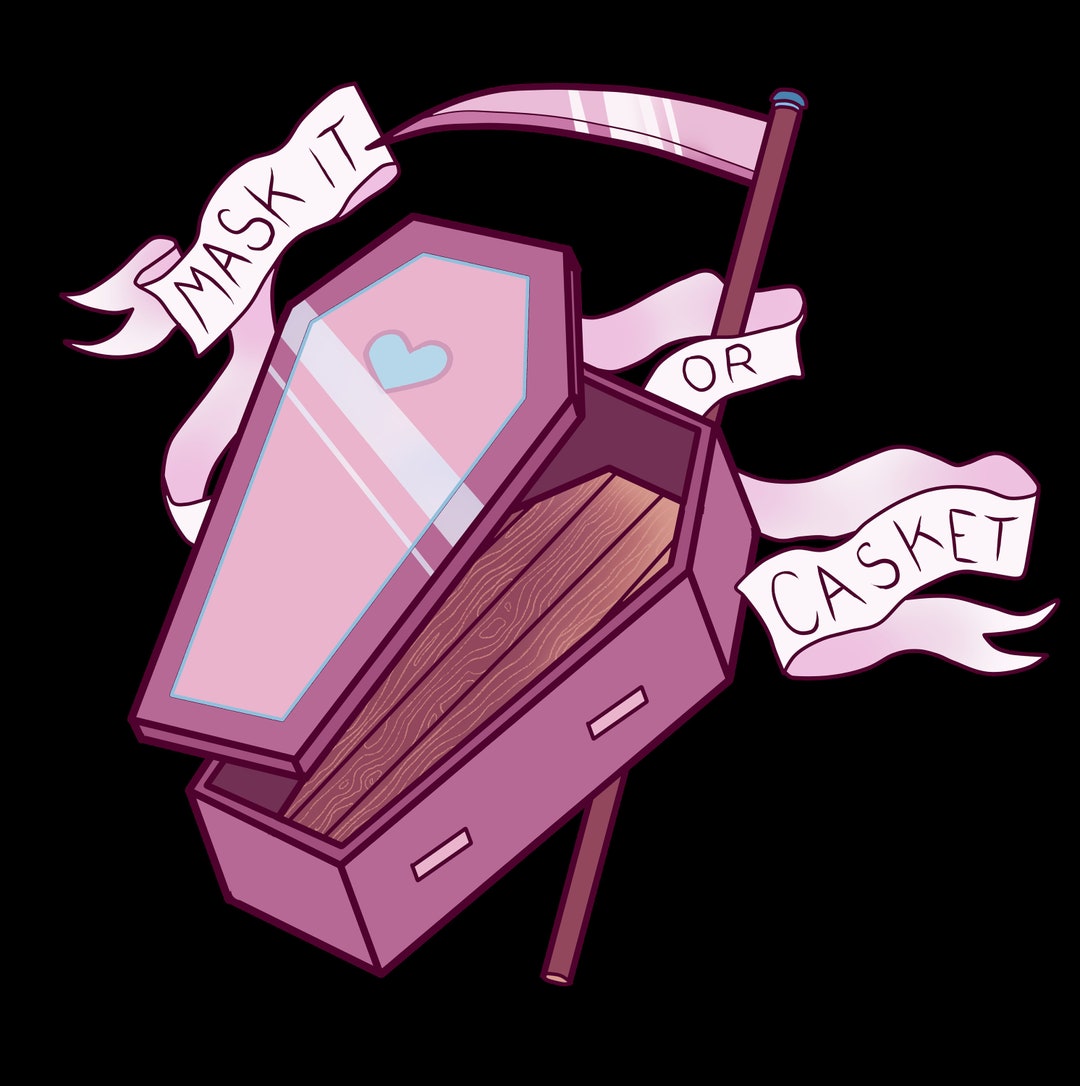 Mask It or Casket Sticker Preorder - Etsy