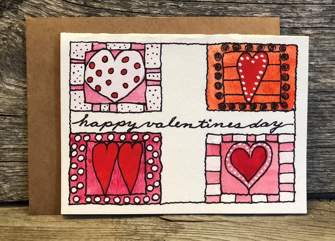 Watercolor Valentine Cards - Etsy