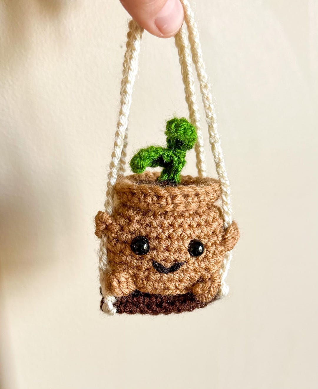 Crochet Swinging Sprout, Car Charm, Hanging Plant - Etsy