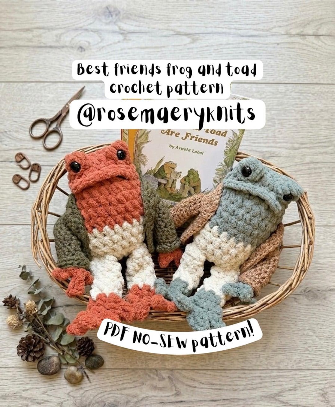 Best Friends Frog and Toad NO-SEW Crochet PDF Pattern - Etsy