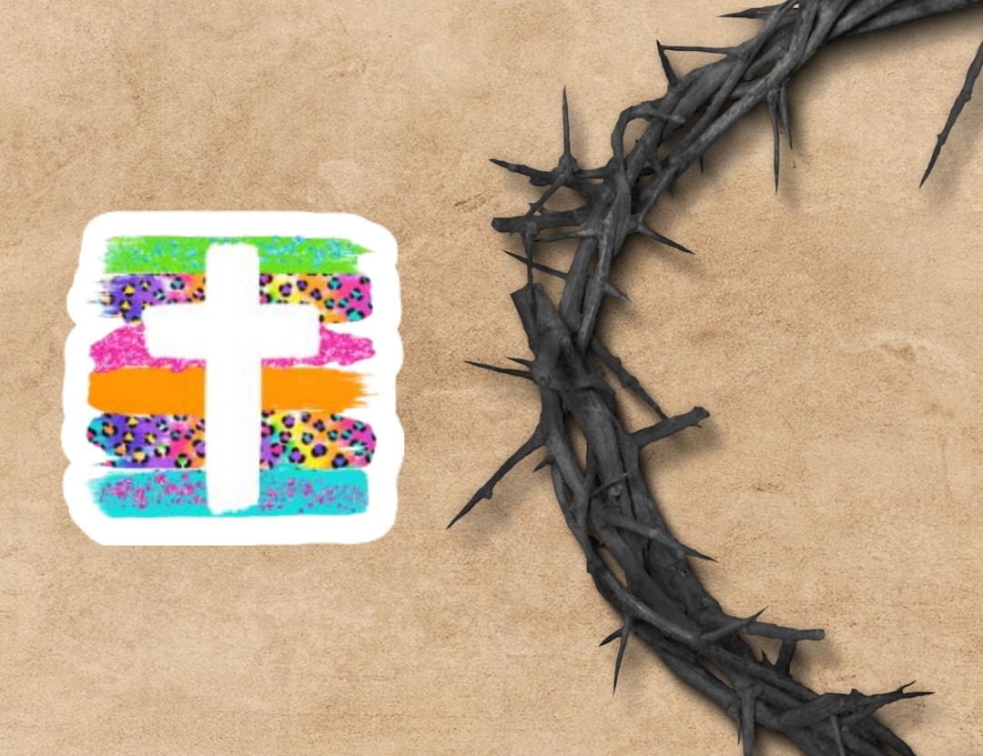 Christian Cross Sticker | Christian Cross | Leopard Cross | Fun ...
