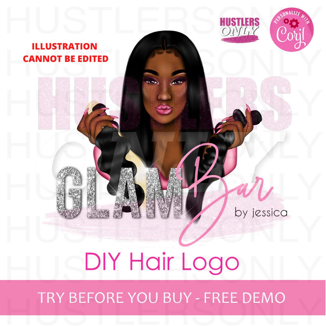 HAIR LOGO Diy Premade Design Hair Artist Logo Hair Seller - Etsy