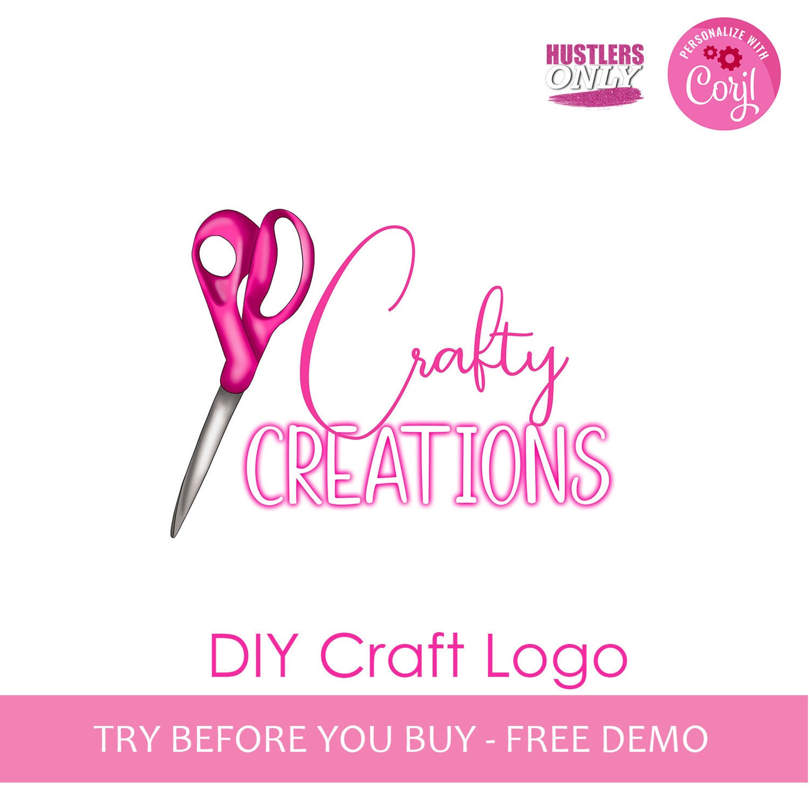 CRAFTER LOGO Diy Premade Design Craft Artist Logo Crafty | Etsy