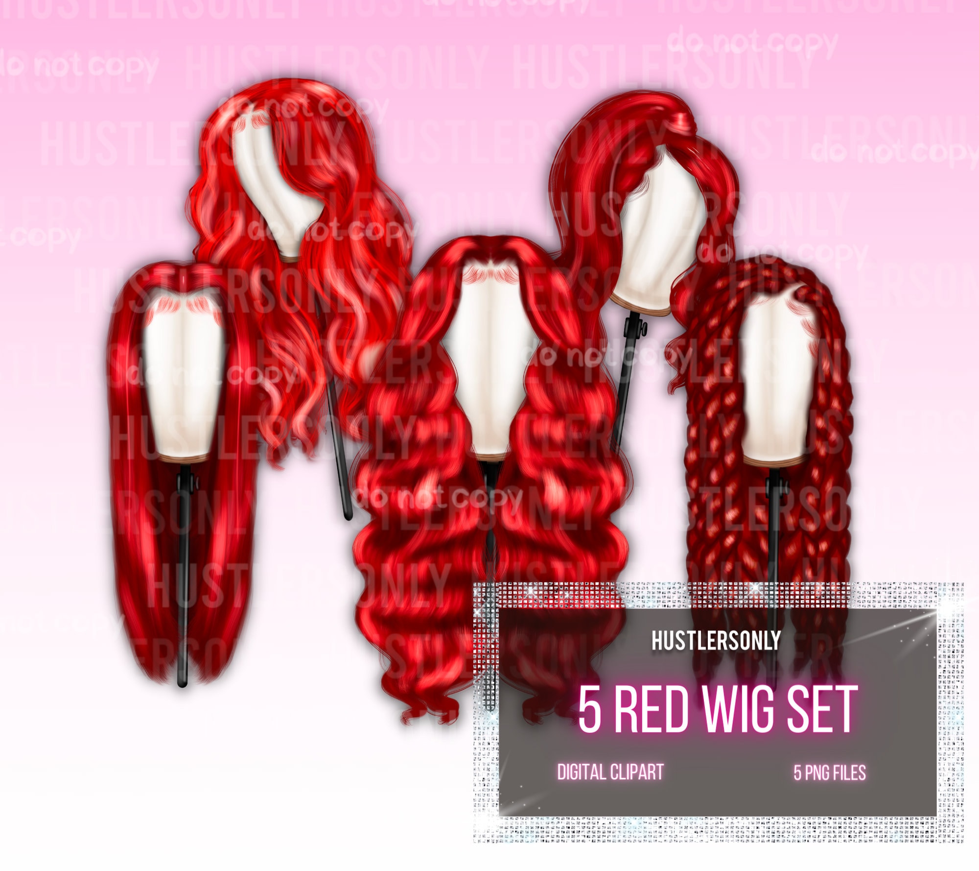 Red Hair Wig Clipart