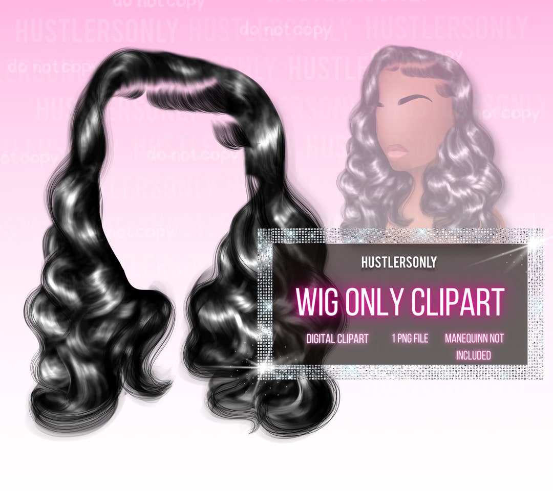 CLIPART ONLY Cartoon Illustration Lace Wig for Scrapbook , Planner ...