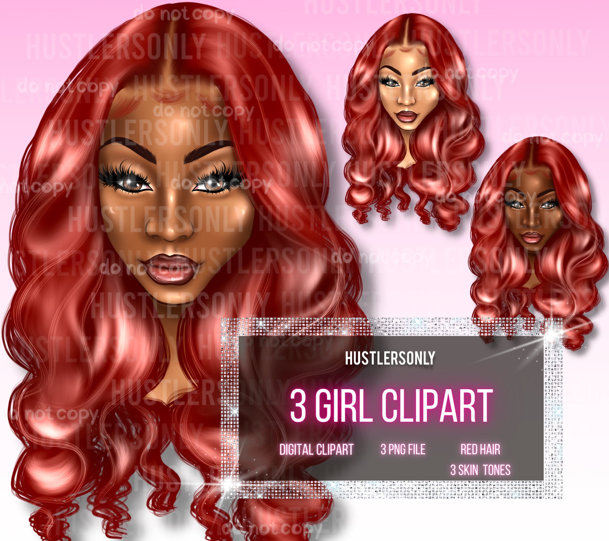 Red Hair Wig Clipart