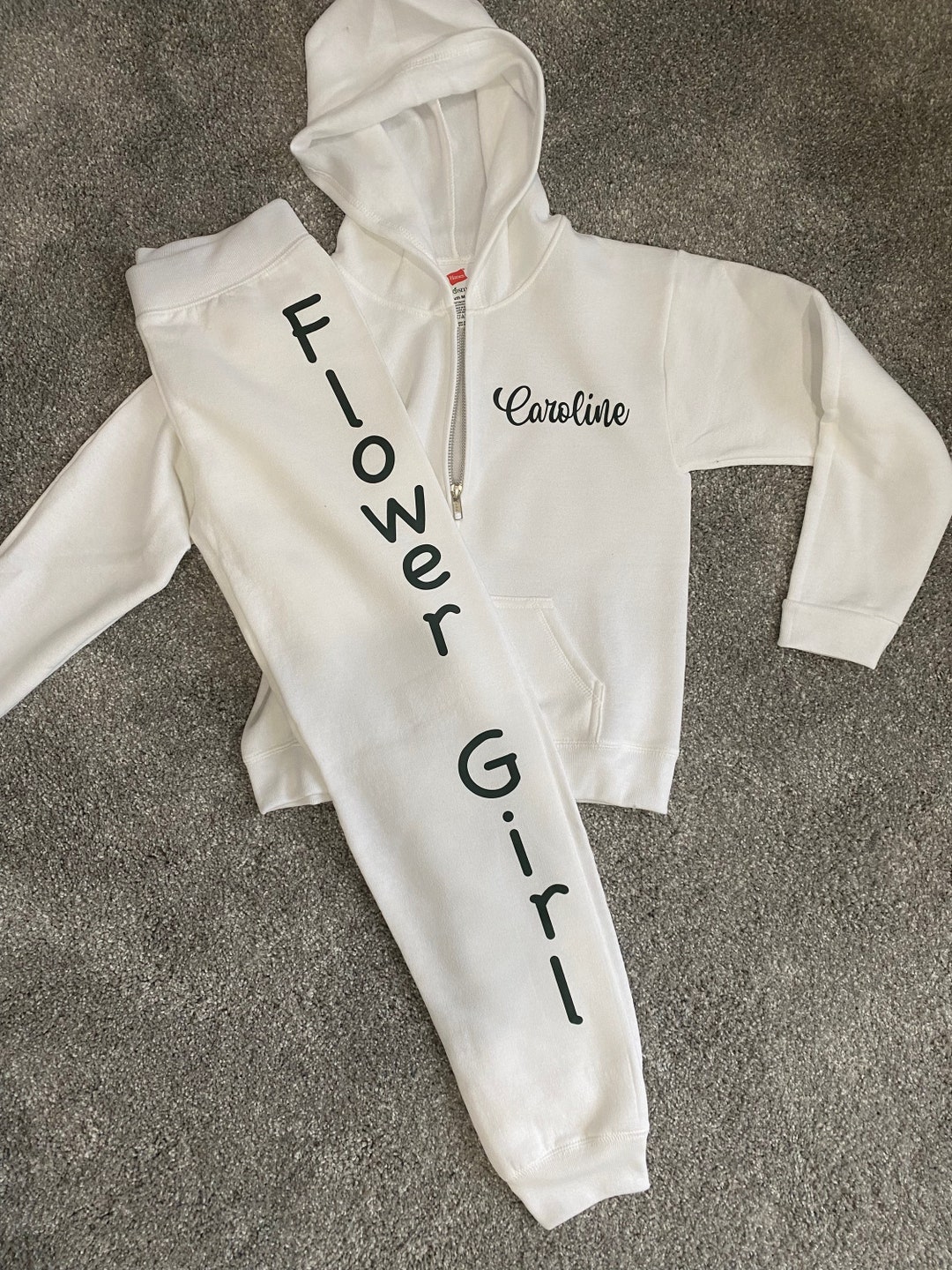Flower Girl Zip-up, Zip-up, Maid of Honor Tracksuit, Customizable ...
