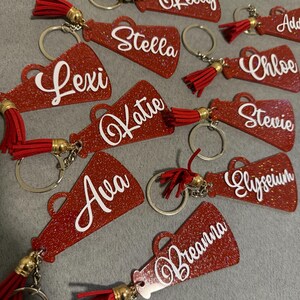 Personalized Cheer Megaphone Key Chain. Cheerleader Keychains, Cheer ...