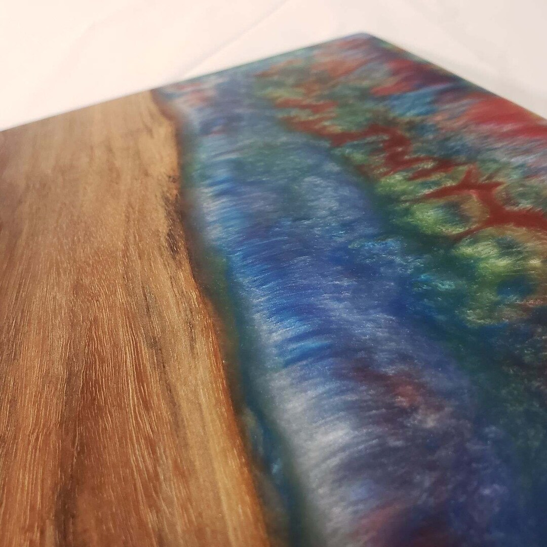 Charcuterie Board Walnut Multiple Colored Epoxy Board Serving Board ...