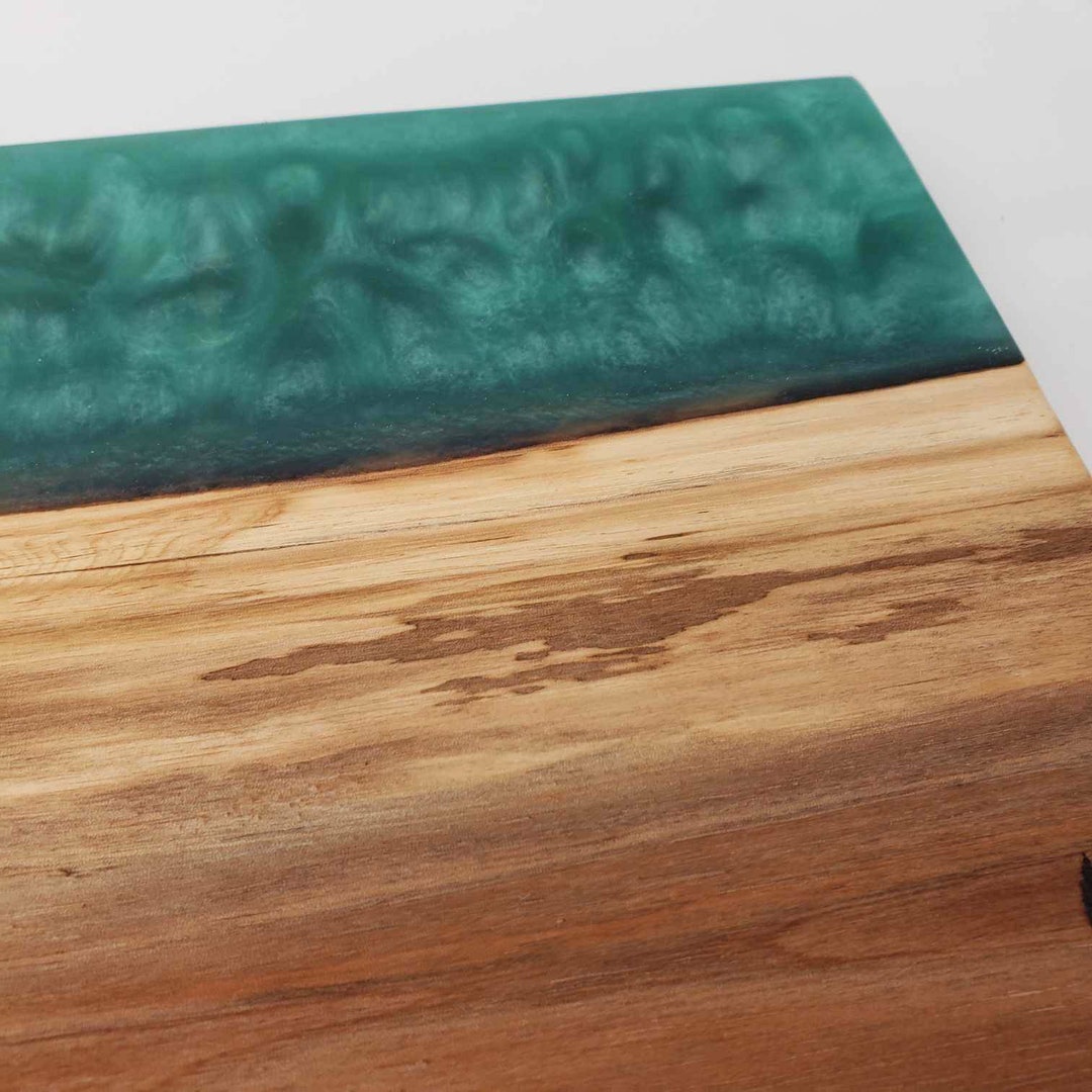 Charcuterie Board Emerald Green Epoxy Walnut Board Serving Board ...
