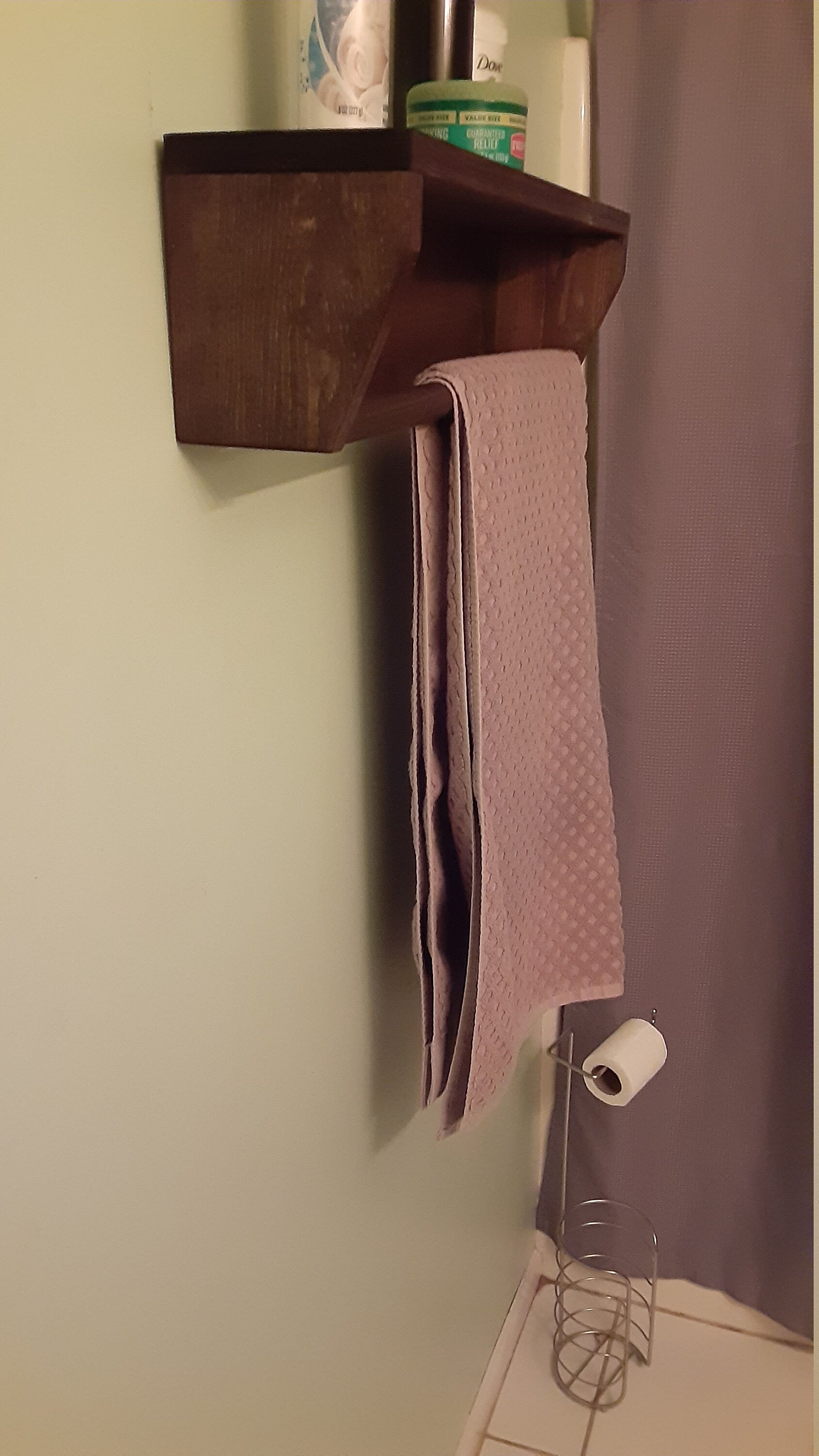 Rustic Farmhouse Wooden Towel Rack Wooden Shelf Robe Shelf | Etsy