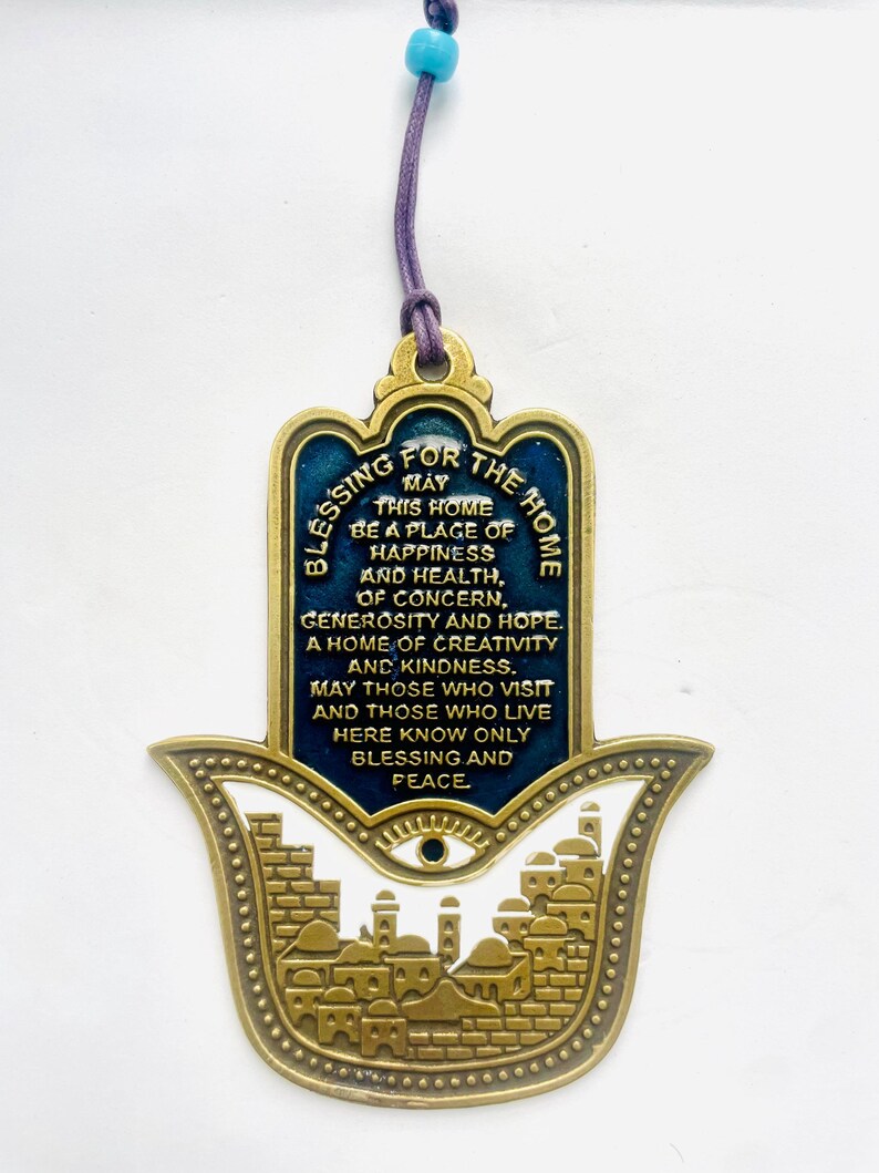 Brass Hamsa Home Blessing – Jerusalem Art, Protective Wall Hanging - Etsy