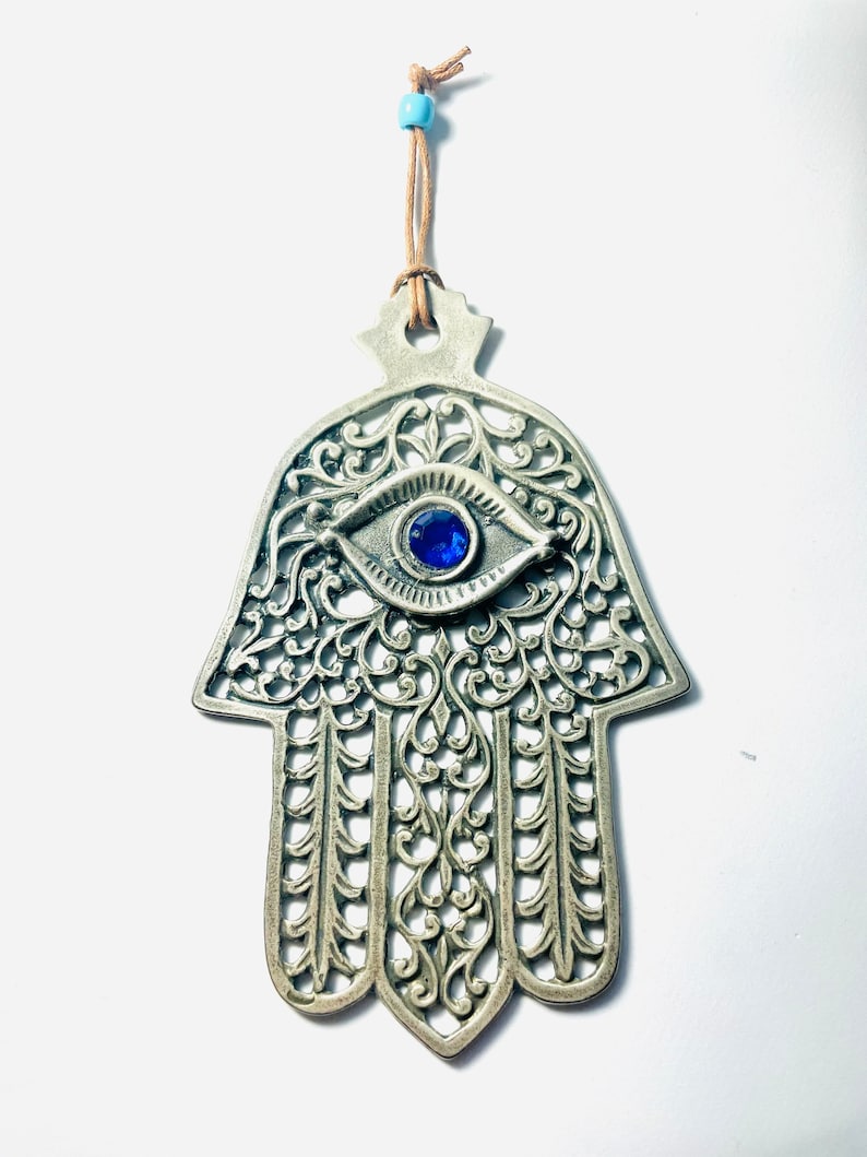 Hamsa Wall Hanging Decor Metal Art Evil Eye Protection Home Office Gift ...