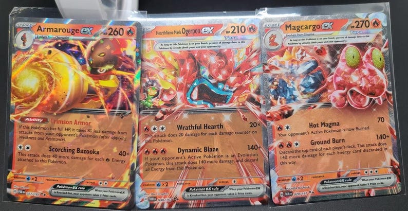 Fire Legends EX Lot | Armarouge, Ogerpon & Magcargo – Authentic NM ...