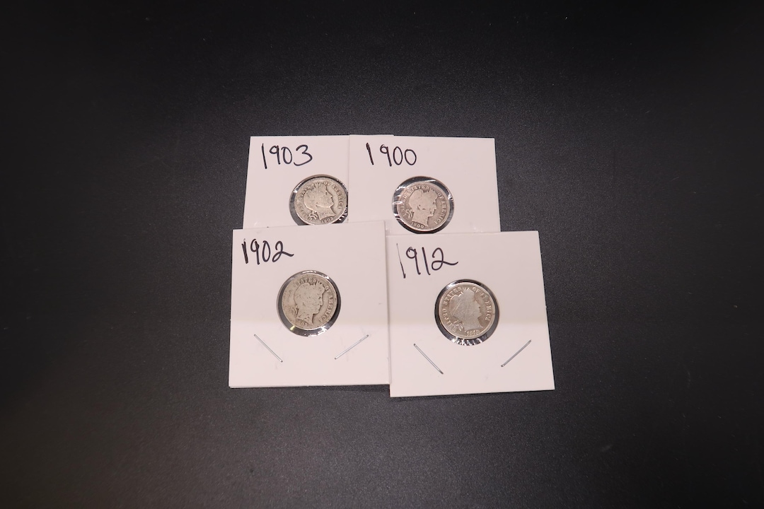 Barber Dime Collection 4pc Set 1900-1912 | Victorian Edwardian Era ...