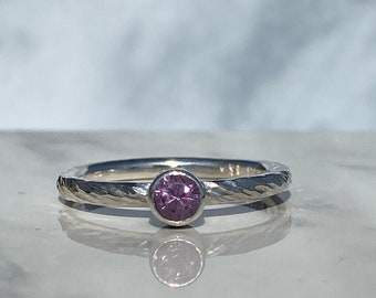 Pink Spinel and Sterling Silver Ring Pink Stone Engagement - Etsy