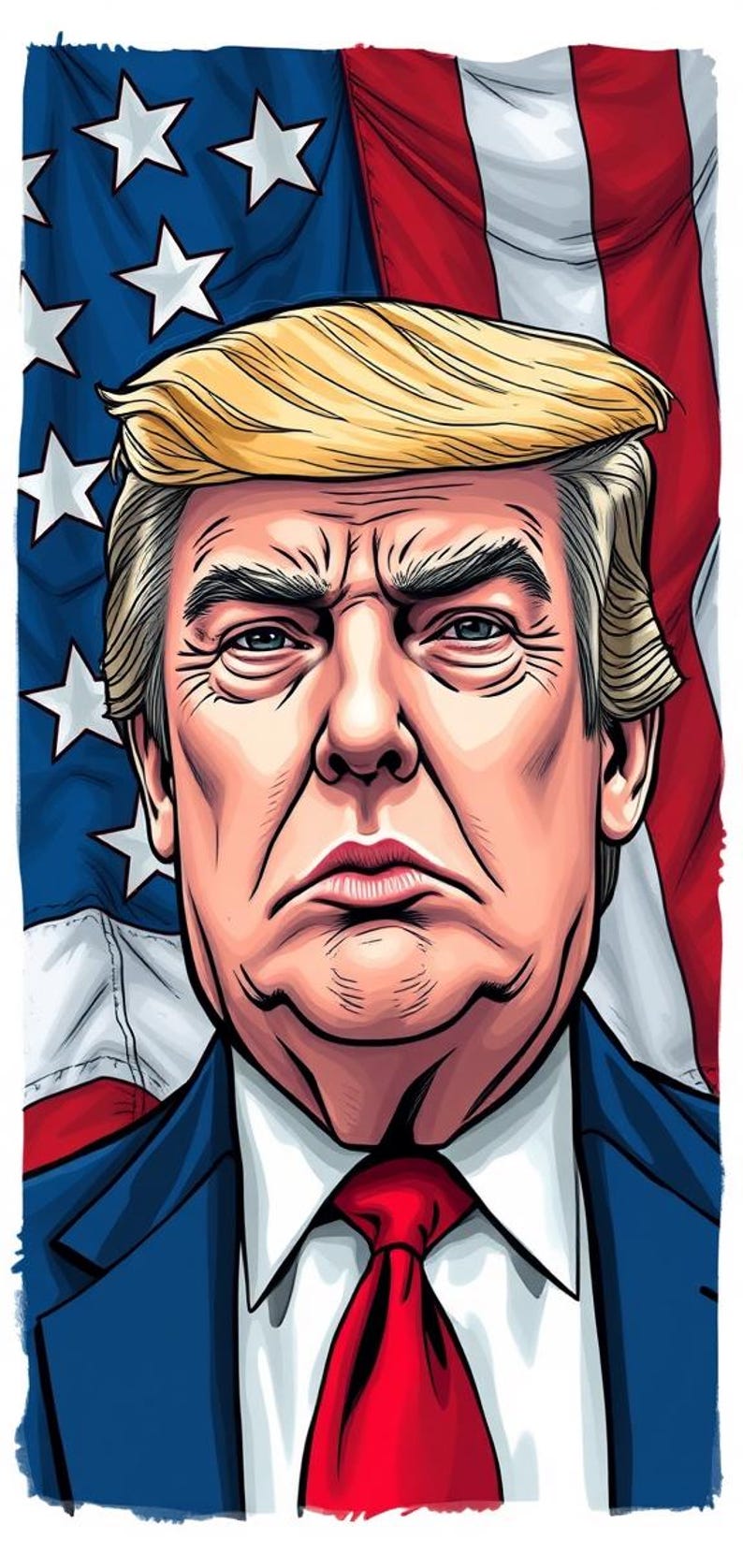 Donald Trump With Flag, Usa, American Flag, Trump, Svg, Png ...