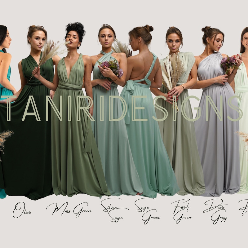 Bridesmaid Green Maxi Dress - Etsy Canada