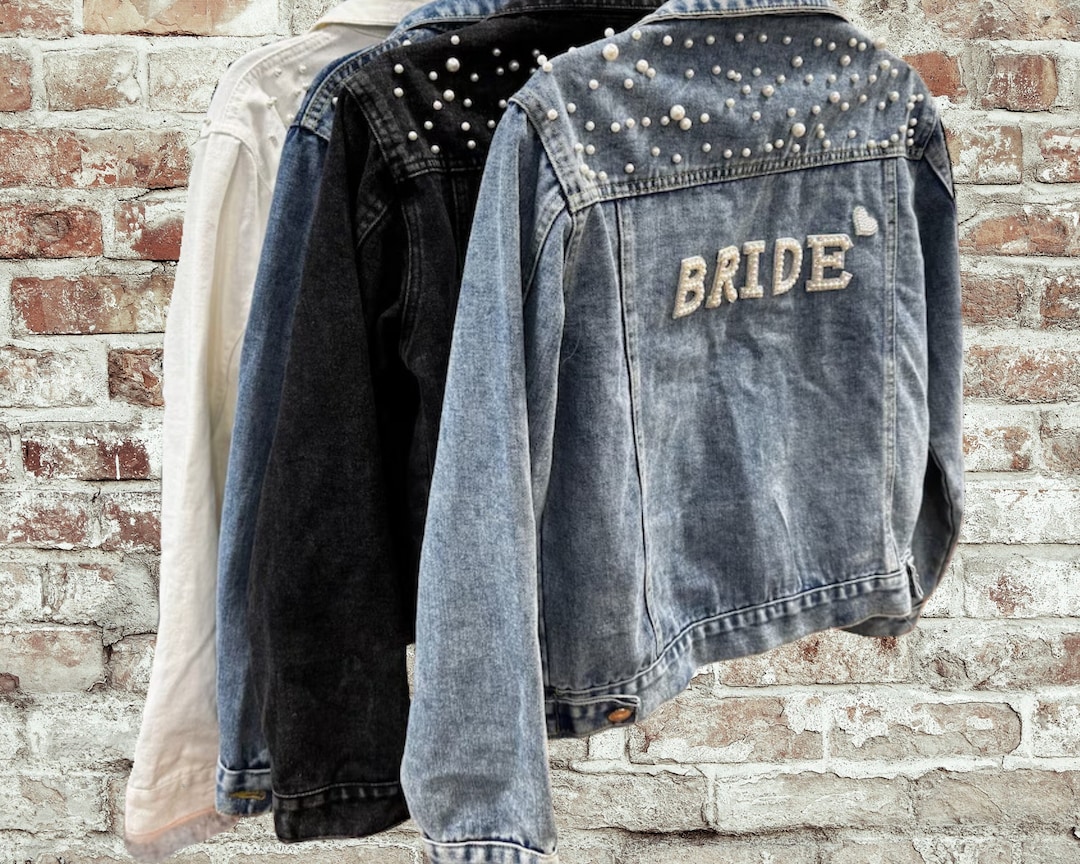Bride Denim Jacket, Mrs Jean Jacket, Personalized Denim Jacket, Bride ...