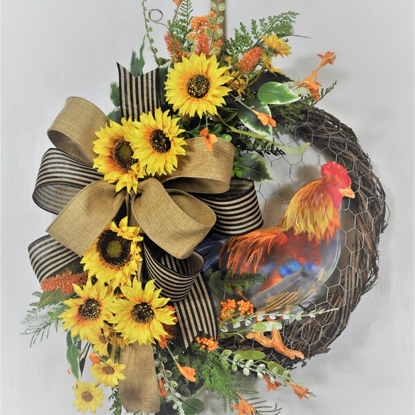 Rooster Wreath - Etsy