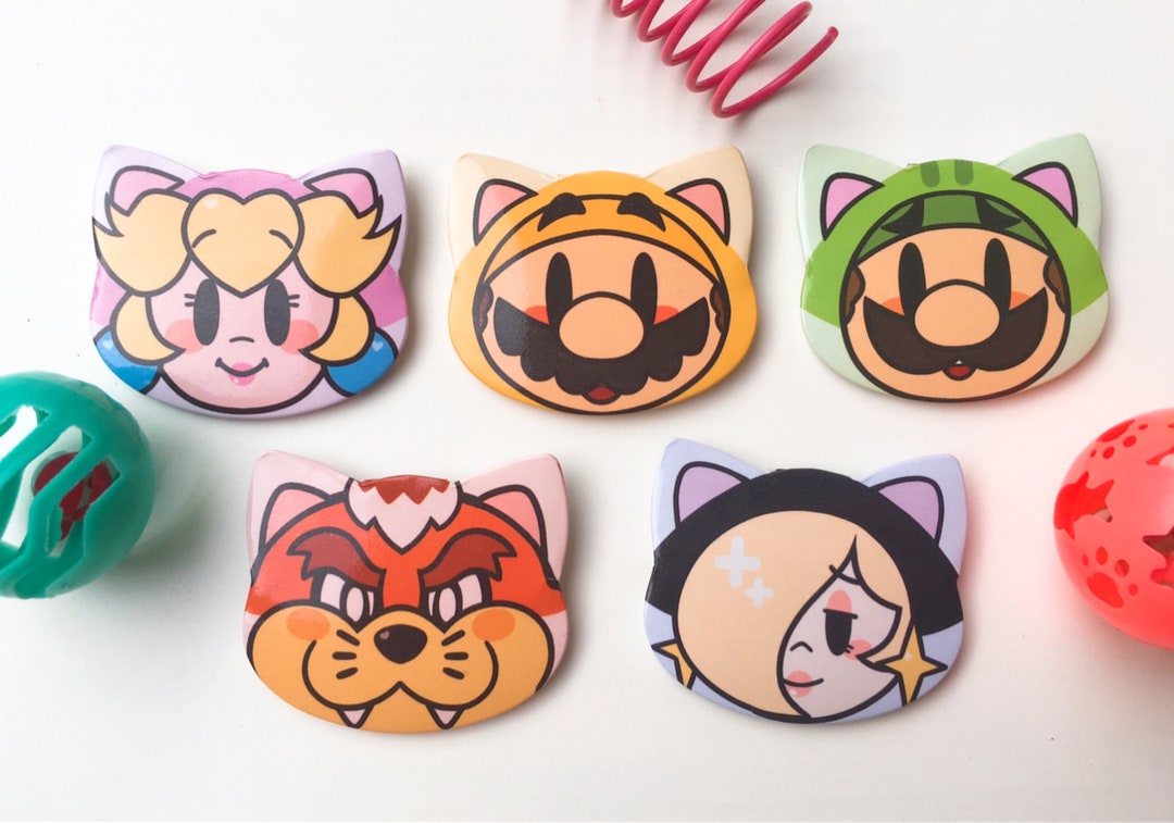 MARIO Cat Buttons - Etsy