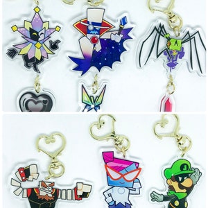 SUPER PAPER MARIO Double Sided Acrylic Charms - Etsy