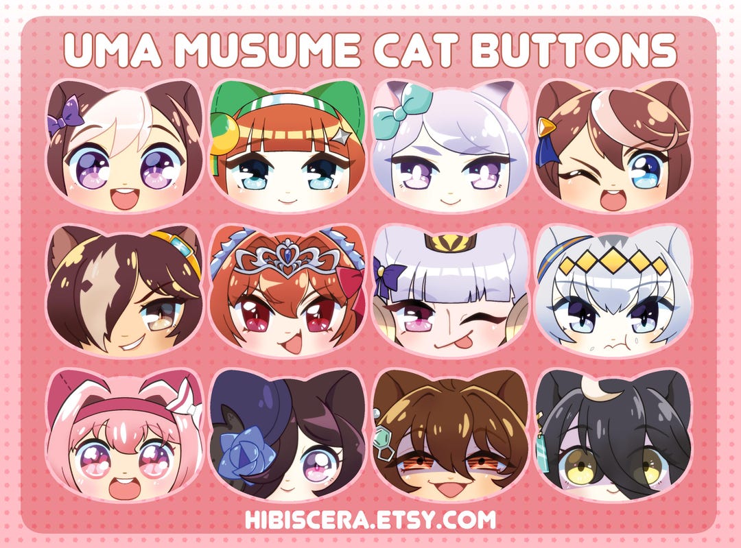 UMA MUSUME Cat Buttons - Etsy