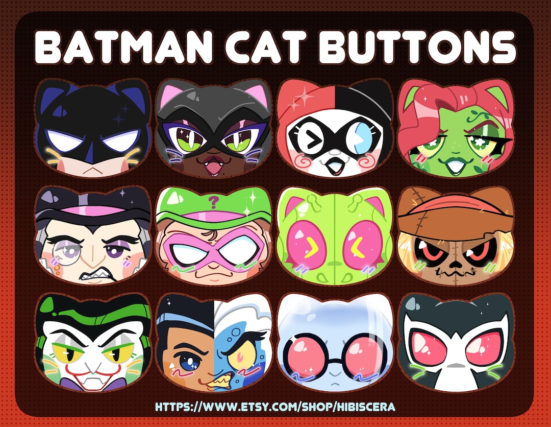 DC GOTHAM Cat Buttons - Etsy
