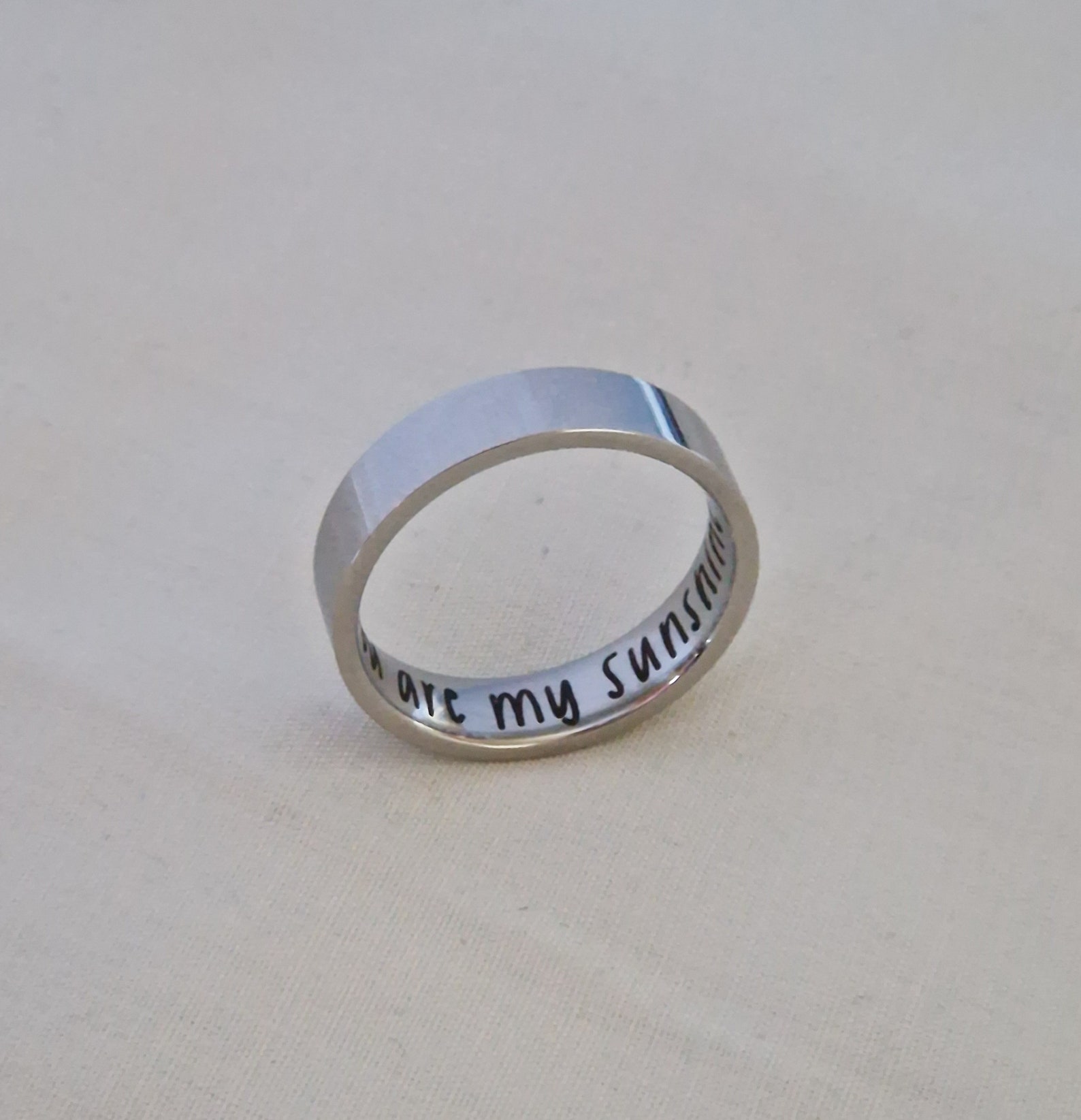 Personalised Yin and Yang Couples Rings, Stainless Steel. 4/6mm ...
